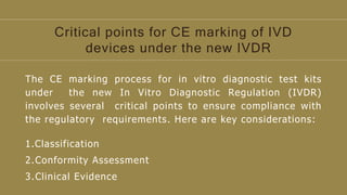 CE Marking For In-Vitro Diagnostic Devices | PPTX