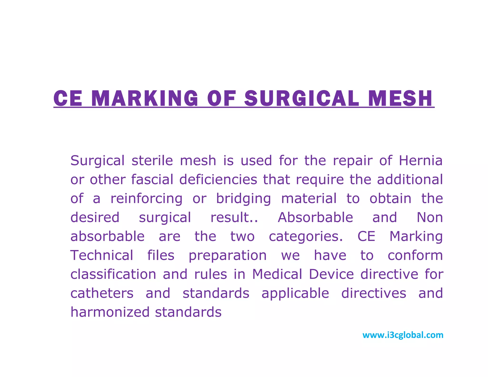 Ce marking of mesh | DOC