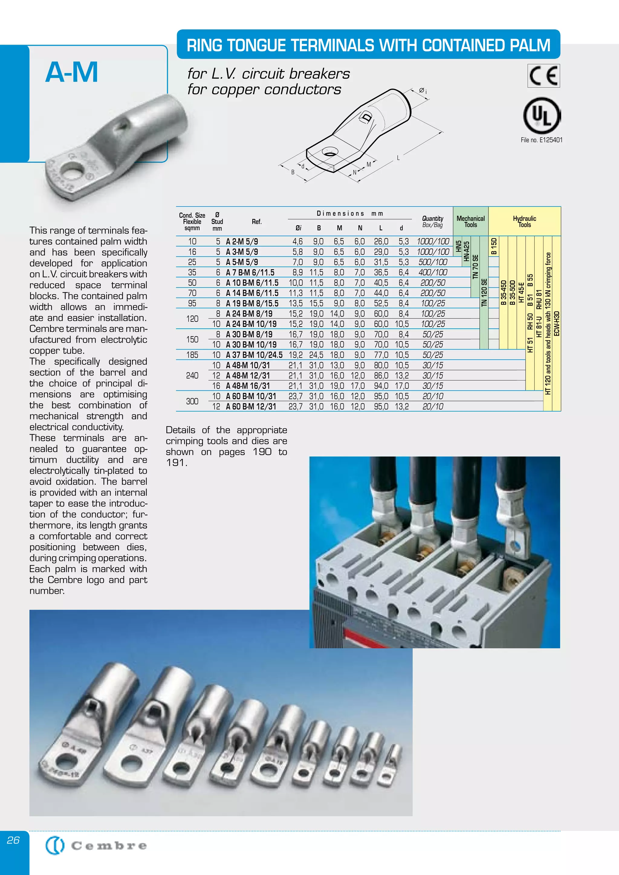 Cembre - Cable Crimps, Connectors, Splices, Glands & Tools | PDF