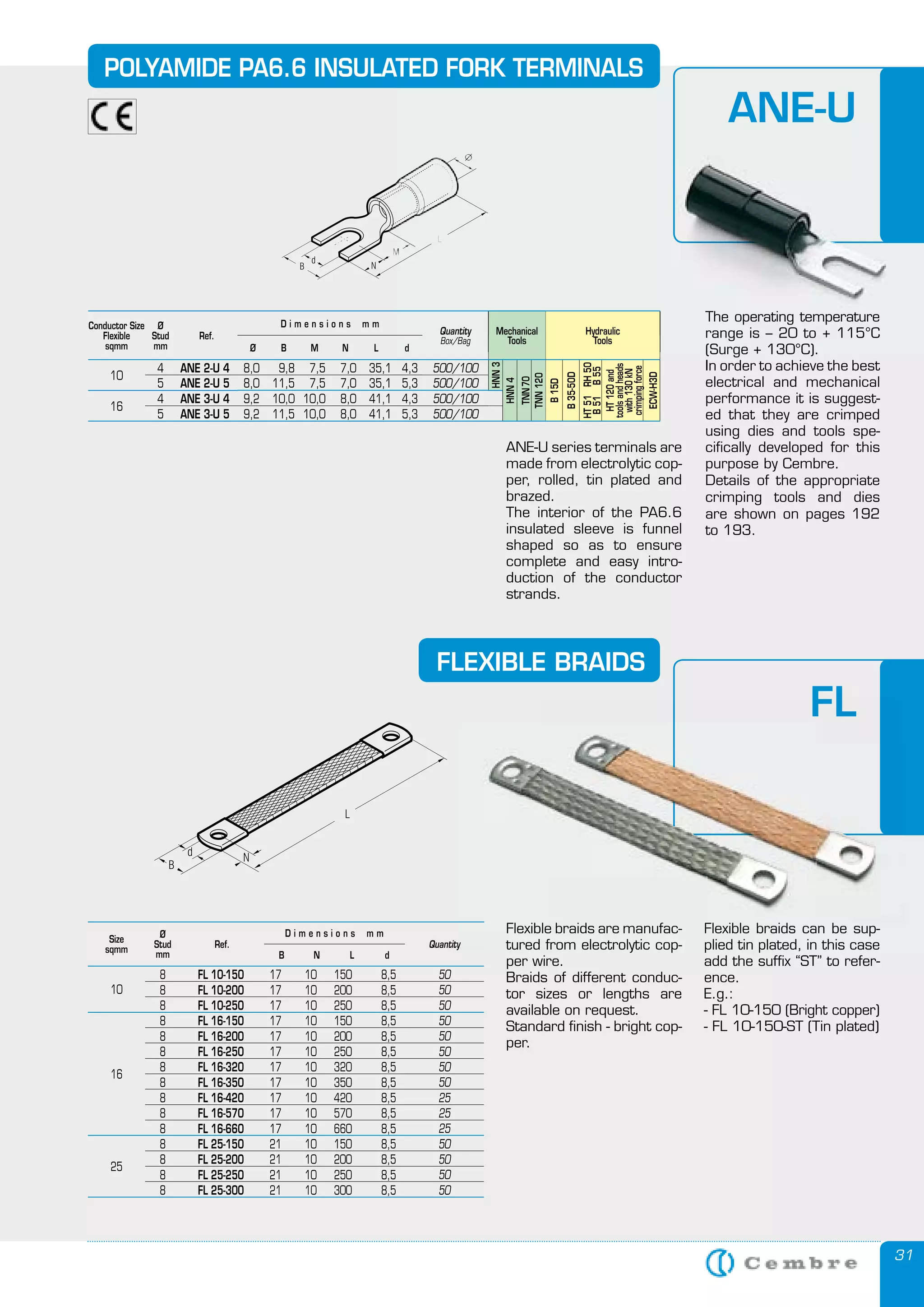Cembre - Cable Crimps, Connectors, Splices, Glands & Tools | PDF