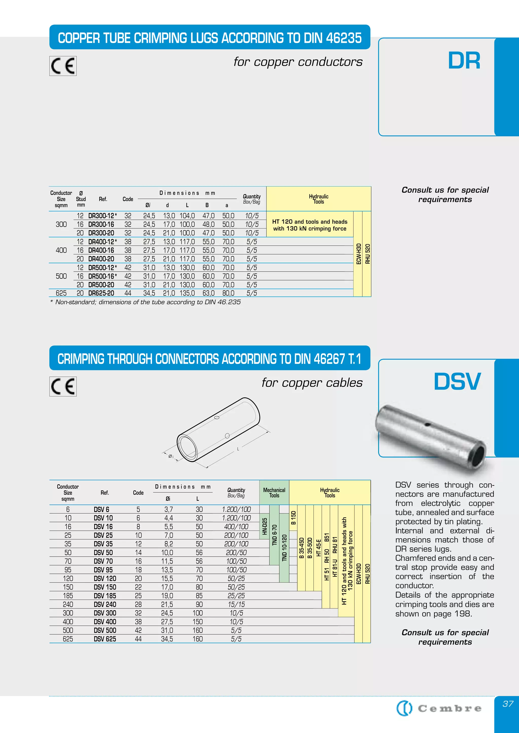 Cembre - Cable Crimps, Connectors, Splices, Glands & Tools | PDF