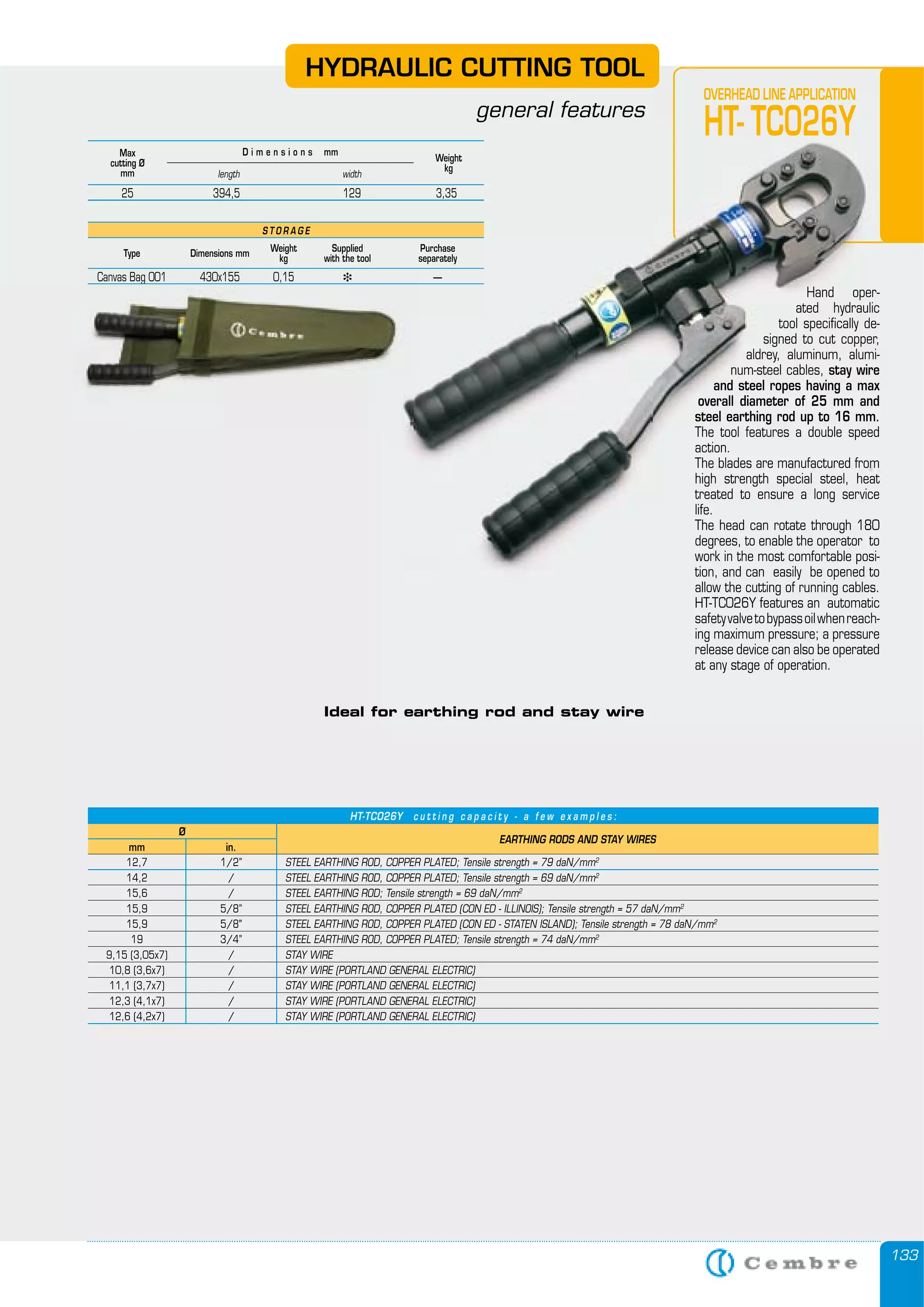 Cembre Hydraulic Cable Cutters and Cable Cutting Tools | PDF