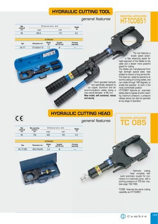 Cembre Hydraulic Cable Cutters and Cable Cutting Tools | PDF