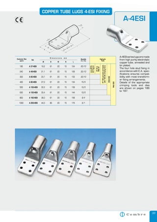 Cembre Cable Lugs, Cable Splices & Cable Connectors - Copper ...