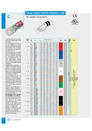 Cembre Cable Lugs, Crimps & Connectors - HV up to 33kV | PDF