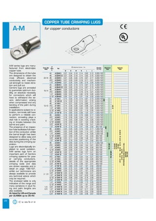 Cembre Cable Lugs, Crimps & Connectors - HV up to 33kV | PDF