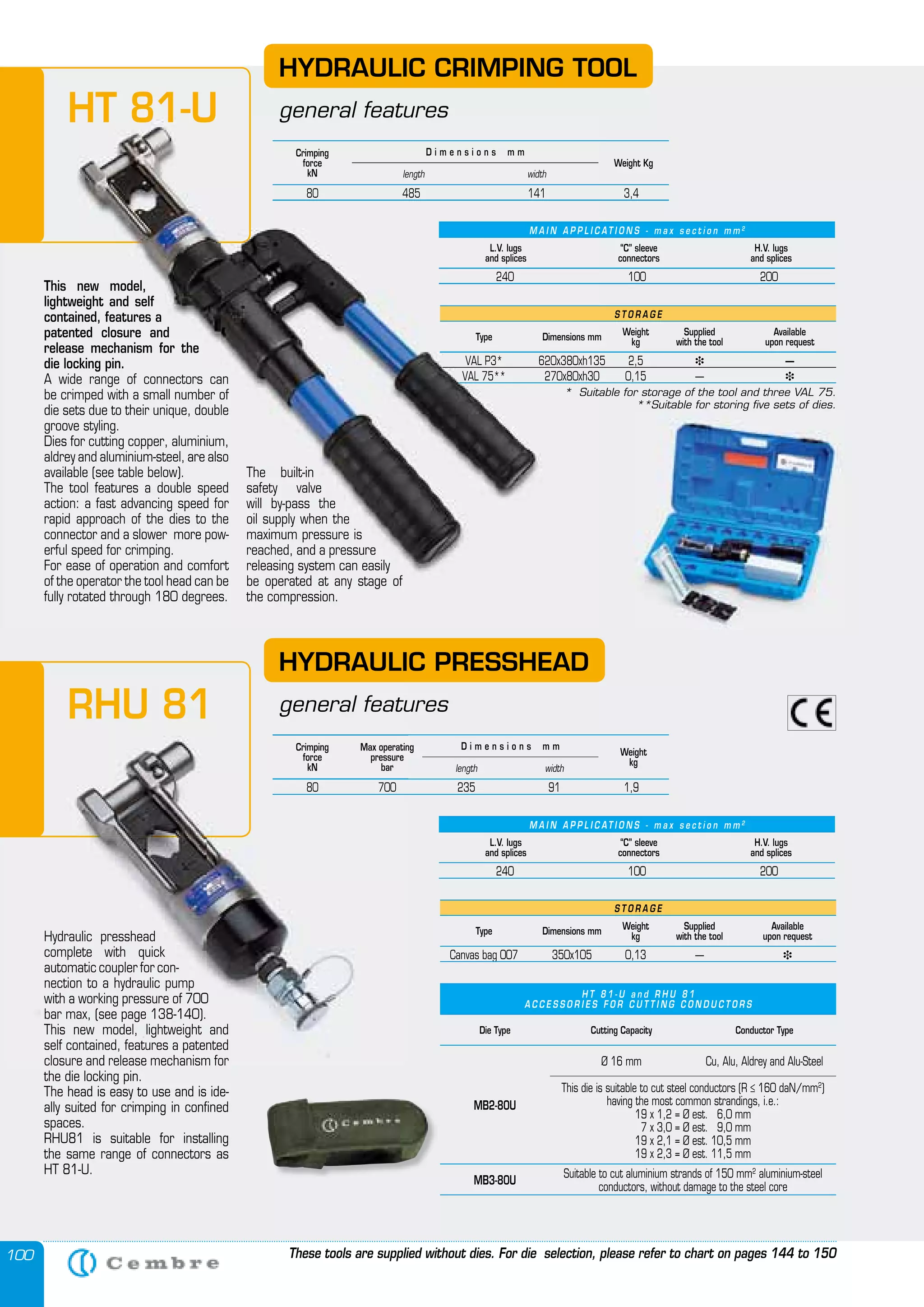 Cembre HT81-U Hydraulic Crimping Tool | PDF