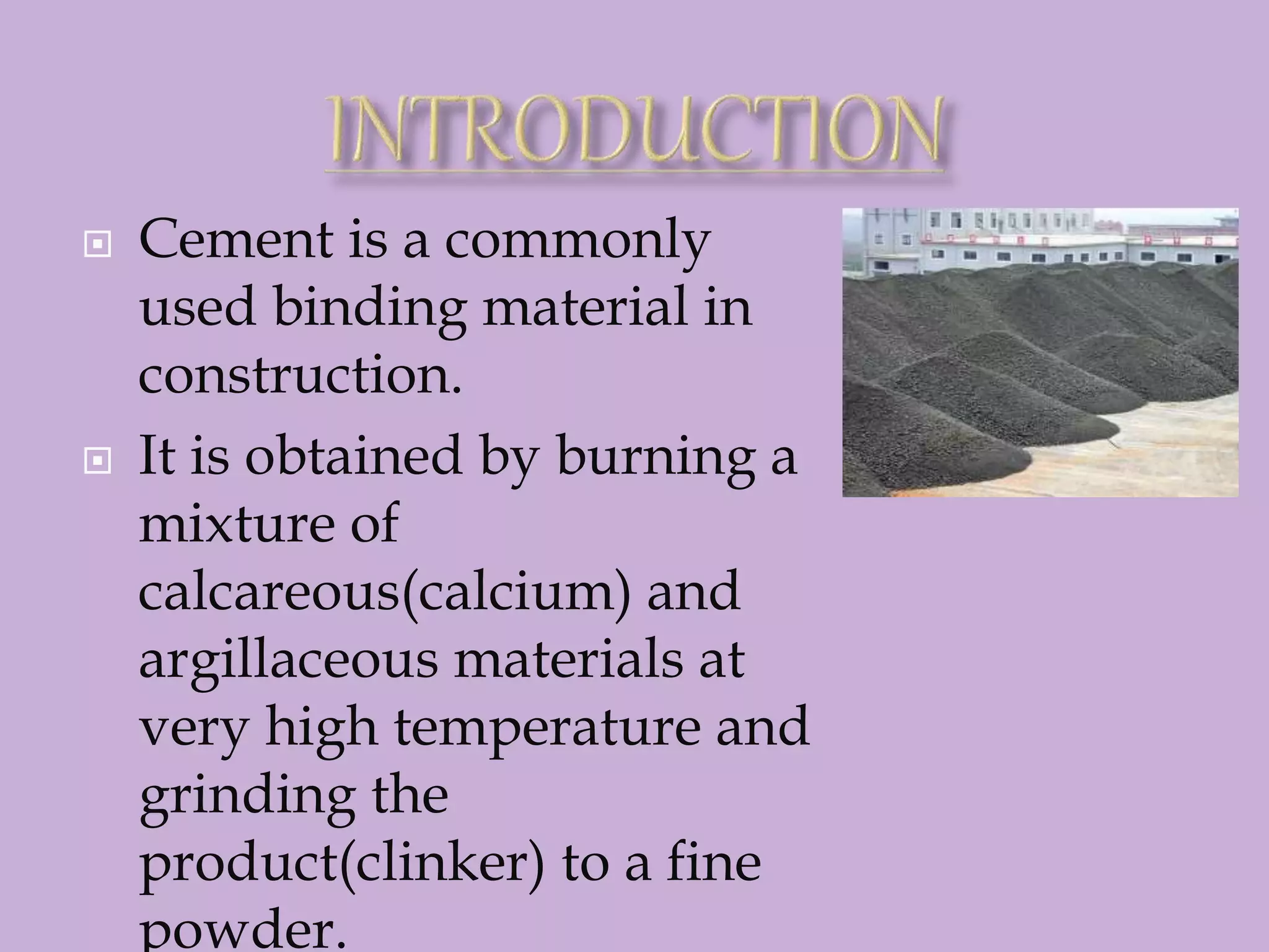 Cement | PPTX | Chemistry | Science