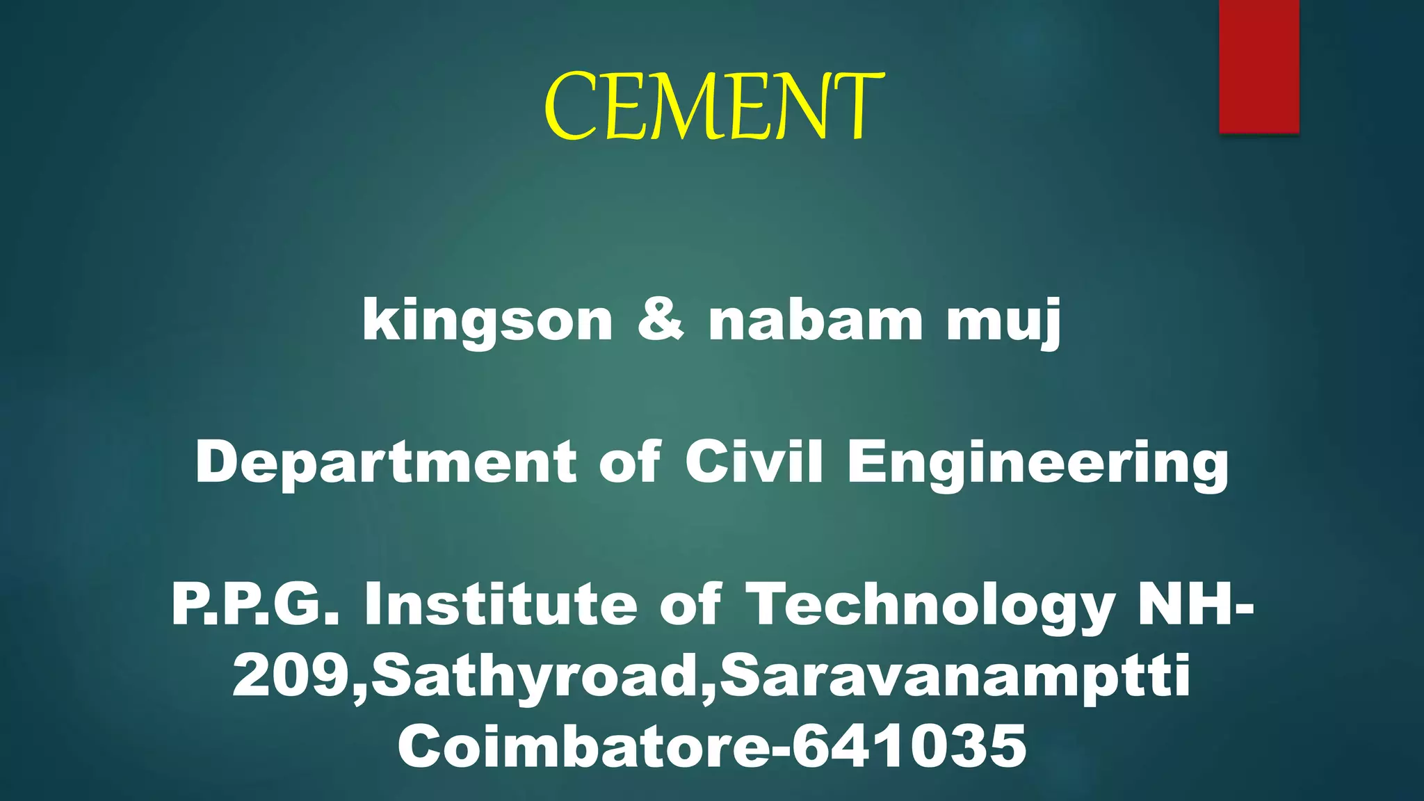 Cement | PPT