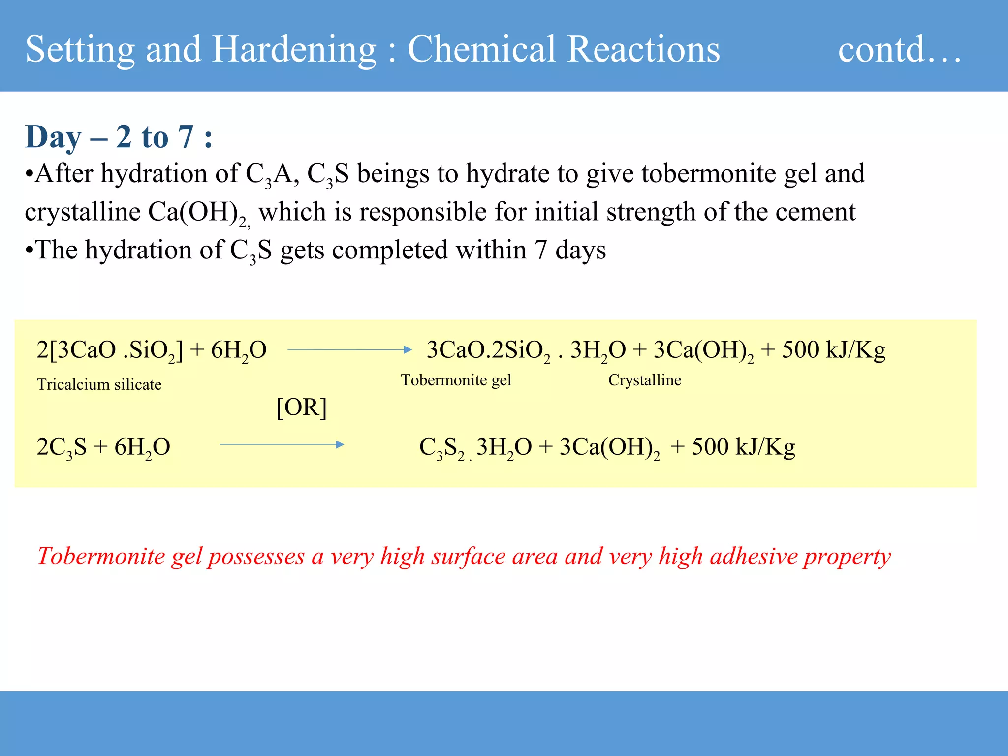 Manufacture of cement - Classification and hydration | PPT