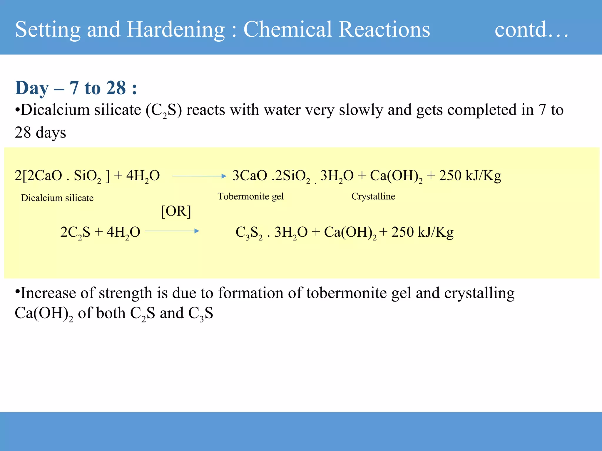 Manufacture of cement - Classification and hydration | PPT