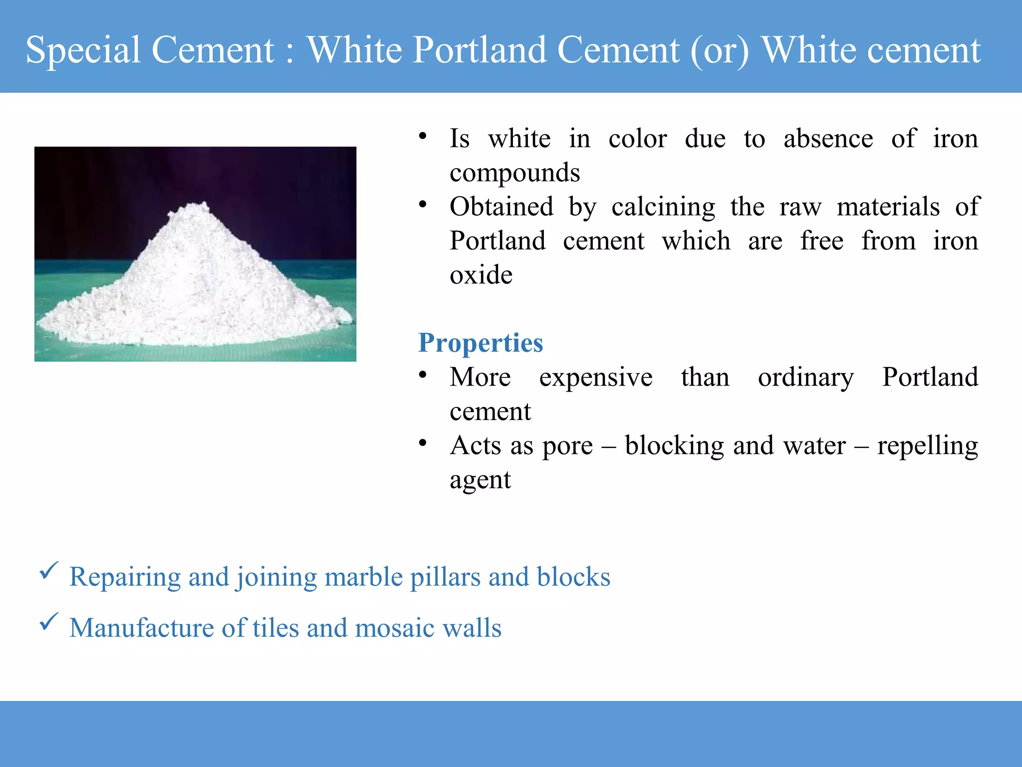 Manufacture of cement - Classification and hydration | PPT