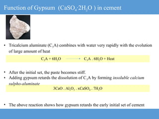 Manufacture of cement - Classification and hydration | PPT