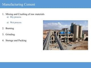 Manufacture of cement - Classification and hydration | PPT