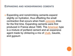 Cement, Cement manufacturing, Types of cement | PPTX