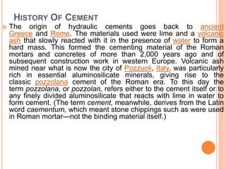 Cement, Cement manufacturing, Types of cement | PPTX