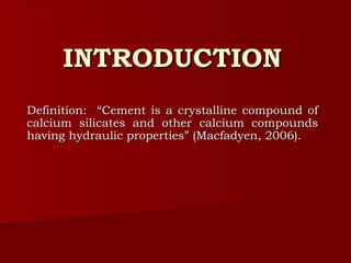 CEMENT concrete and its physical properties | PPT