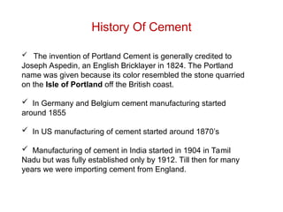 Introduction to Cement and Manufacturing | PPT