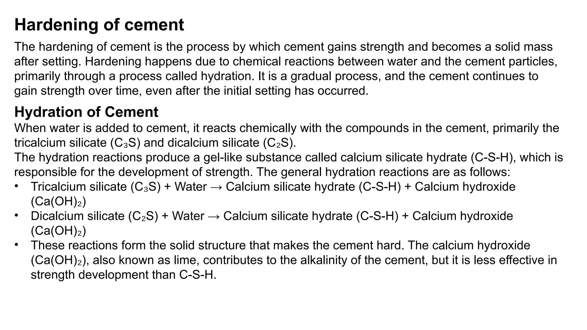 Presentation on curing and hardening mechanism of cement | PPTX
