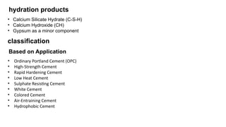 Presentation on curing and hardening mechanism of cement | PPTX