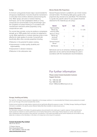 Cement Australia - General Purpose Cement Data Sheet | PDF