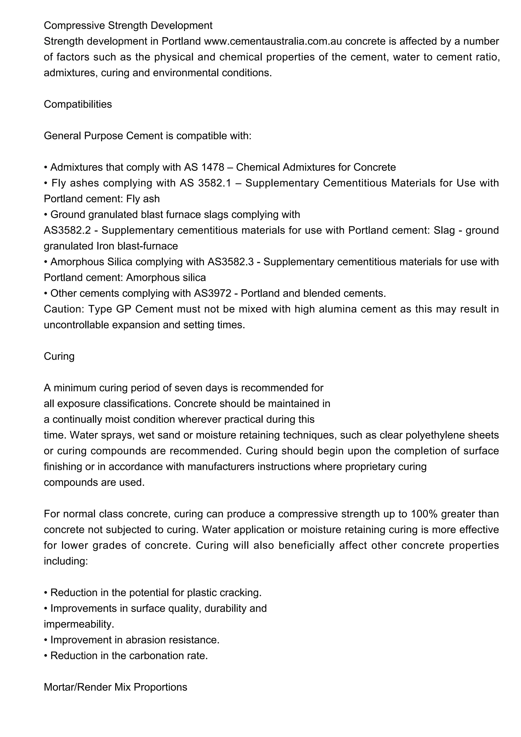 Cement Australia - General Purpose Cement Information Sheet | PDF