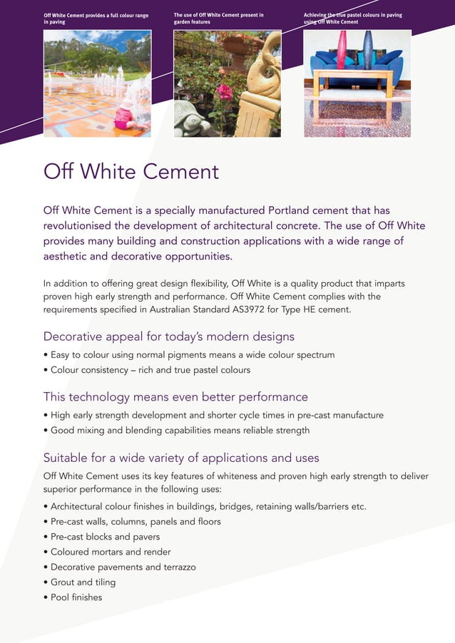 Cement Australia - Off White Cement Product Data Sheet | PDF