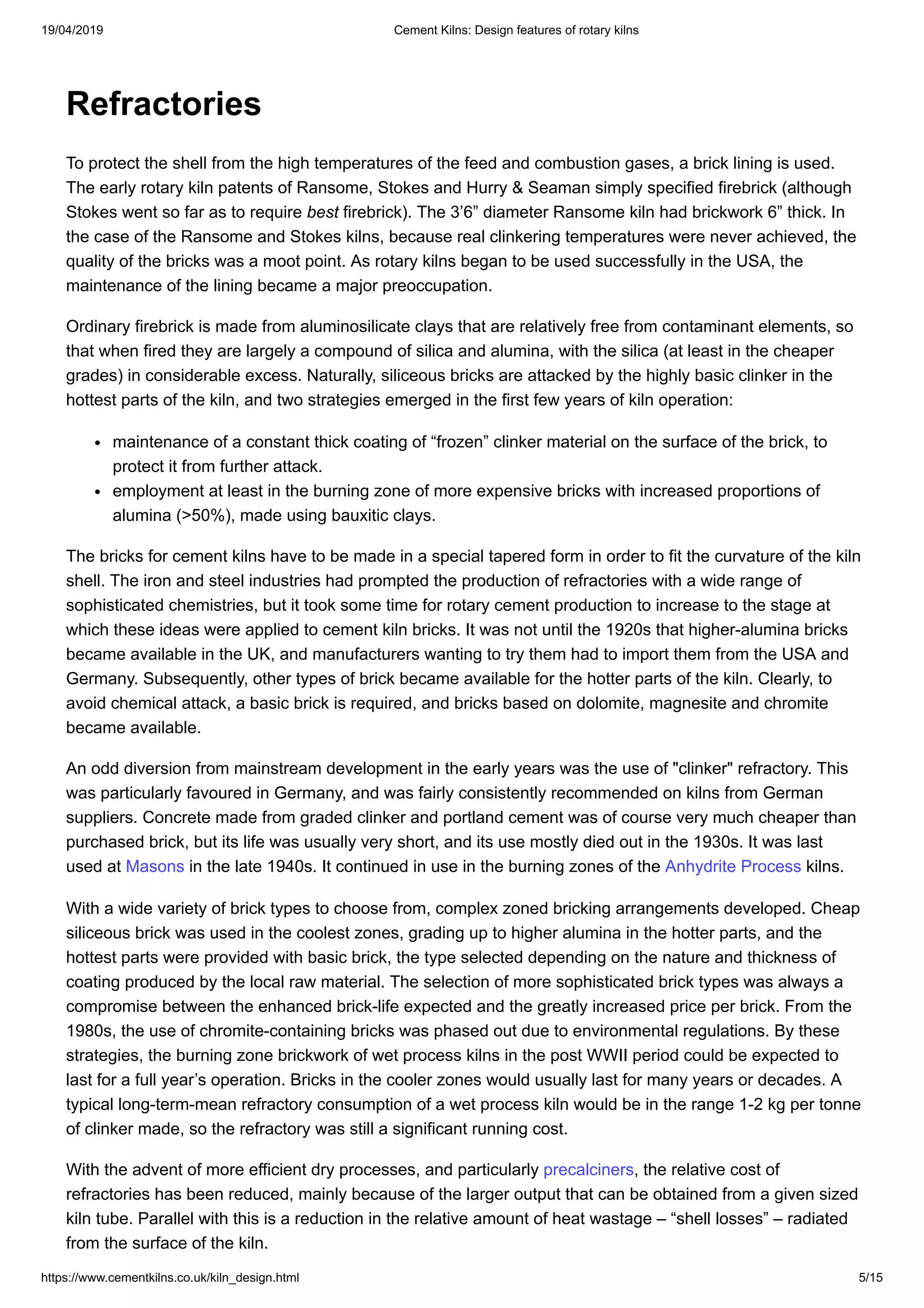 Cement kilns-design-features-of-rotary-kilns | PDF