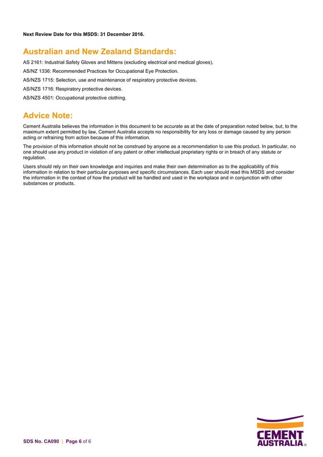 Cement Lime Blends - Safety Data Sheet | PDF