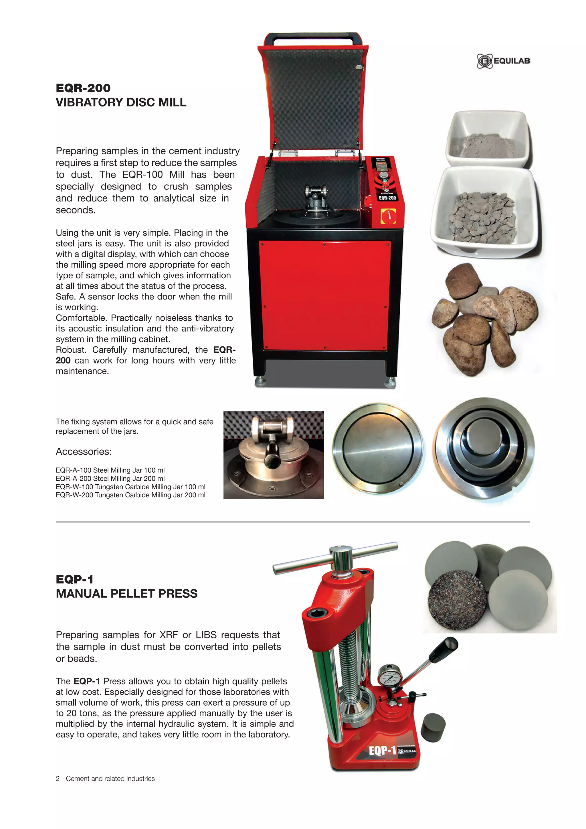 Sample Preparation Equipment for Cement / limestone / plaster | PDF