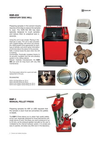 Sample Preparation Equipment for Cement / limestone / plaster | PDF