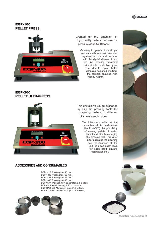 Sample Preparation Equipment for Cement / limestone / plaster | PDF