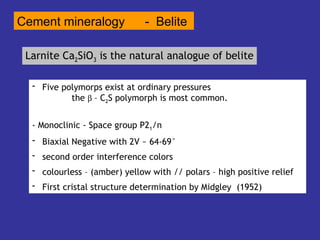 Cement mineralogy and hydration of cement minerals | PPT