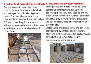 cement - uses, types and manufacturing process.pptx