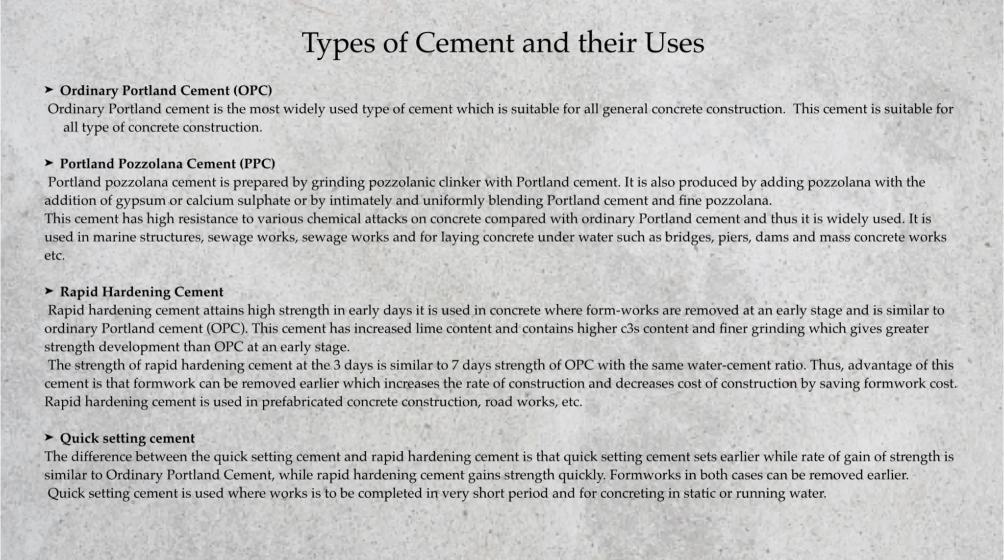 Comprehensive Overview of Cement: Types and Properties Explained | PDF