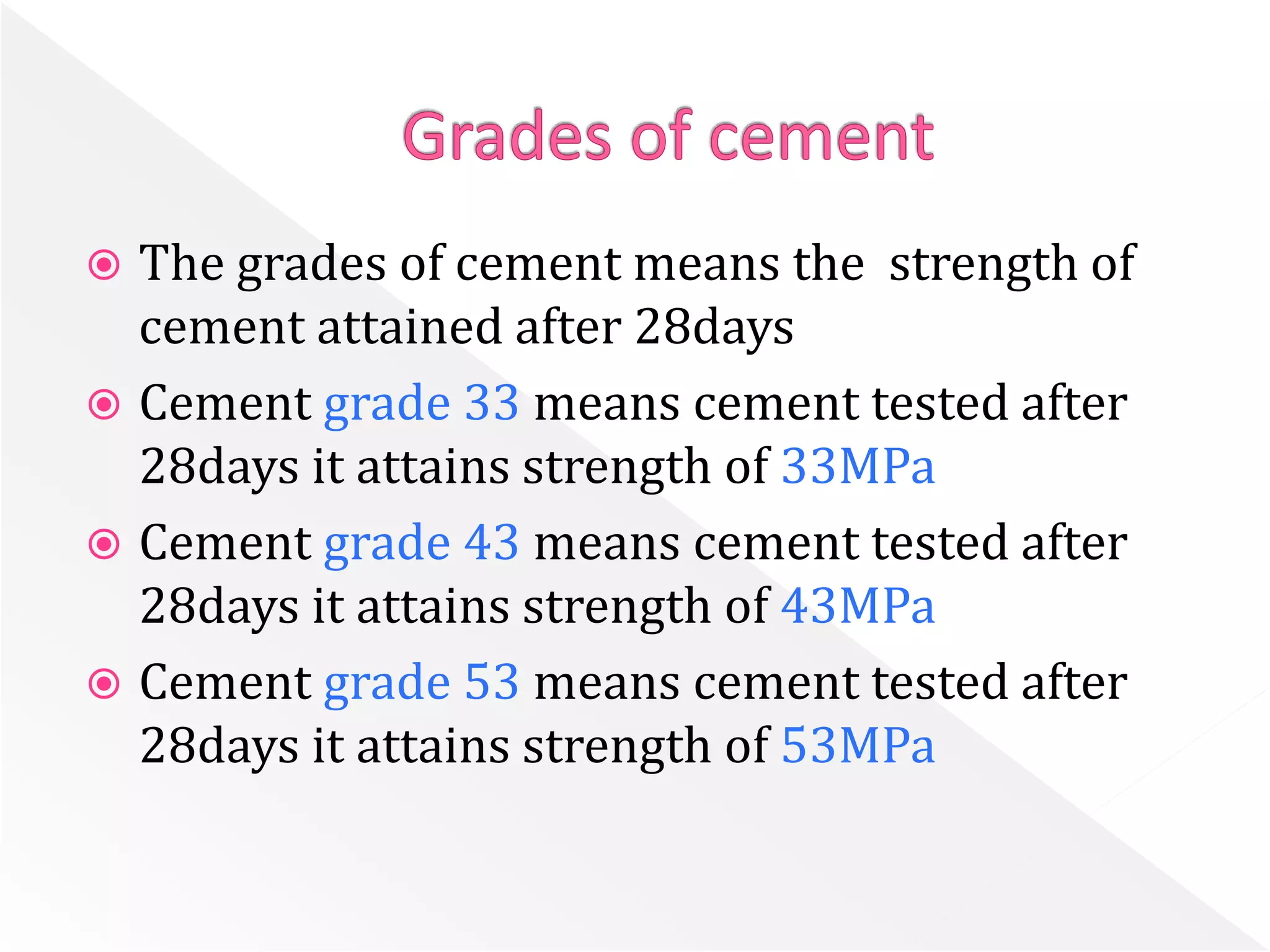Cement and cement grades | PPTX