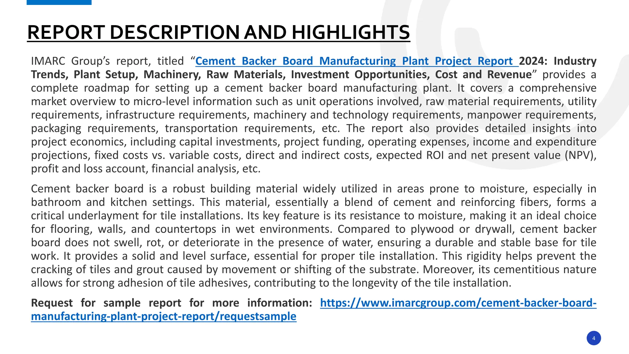 Cement Backer Board Manufacturing Plant Project Report.pdf