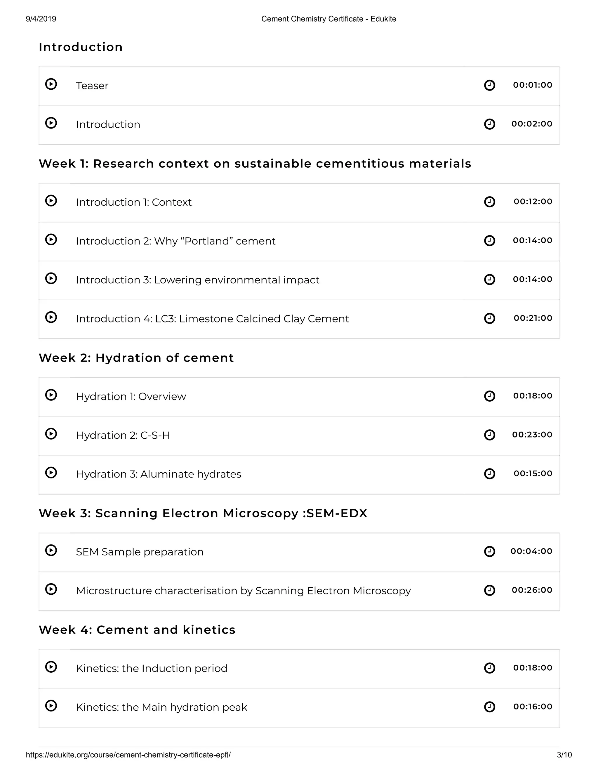 Cement Chemistry Certificate - Edukite | PDF
