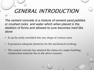 Cement Concrete Building Construction & Management(bcm)-IV sem | PPT