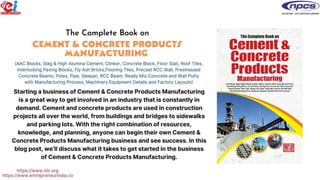 The Complete Book on Cement & Concrete Products Manufacturing | PPTX
