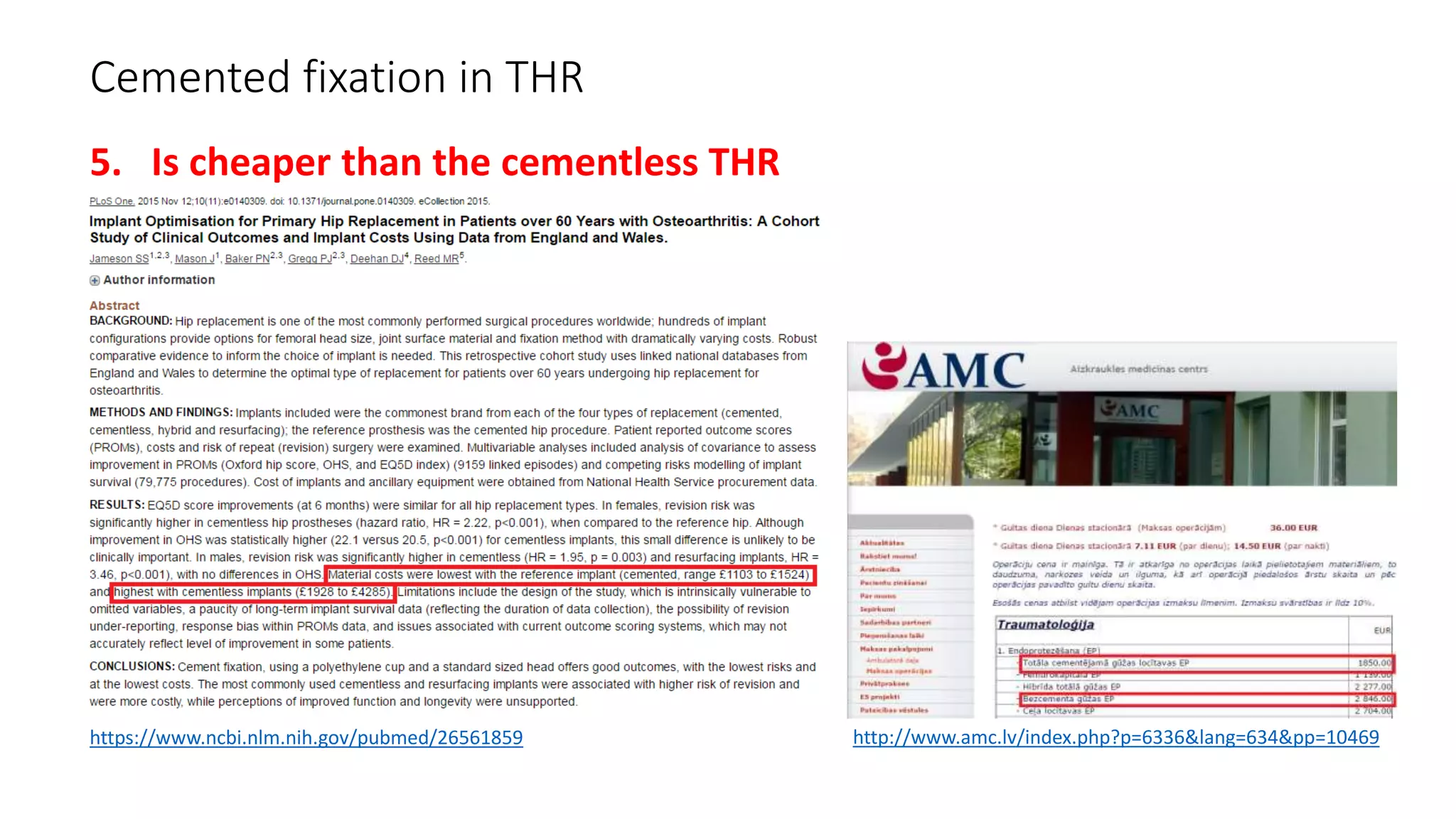 Cemented versus uncemented fixation in total hip replacement | PPTX