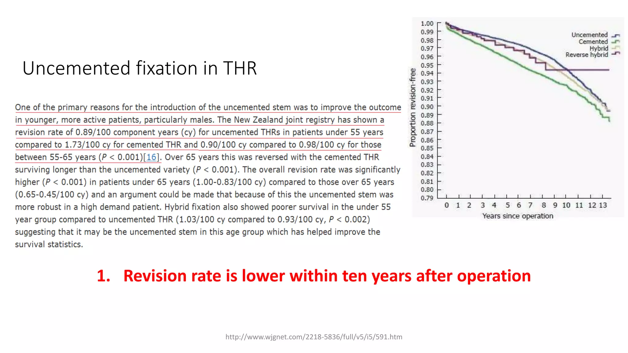 Cemented versus uncemented fixation in total hip replacement | PPTX