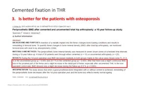 Cemented versus uncemented fixation in total hip replacement | PPTX