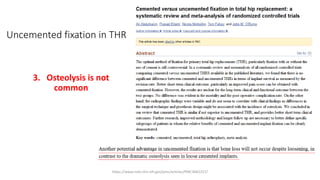 Cemented versus uncemented fixation in total hip replacement | PPTX