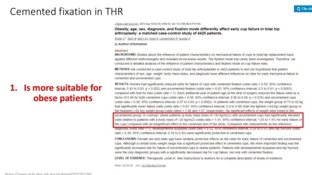 Cemented vs uncemented total hip arthroplasty | PDF | Bone and Joint ...