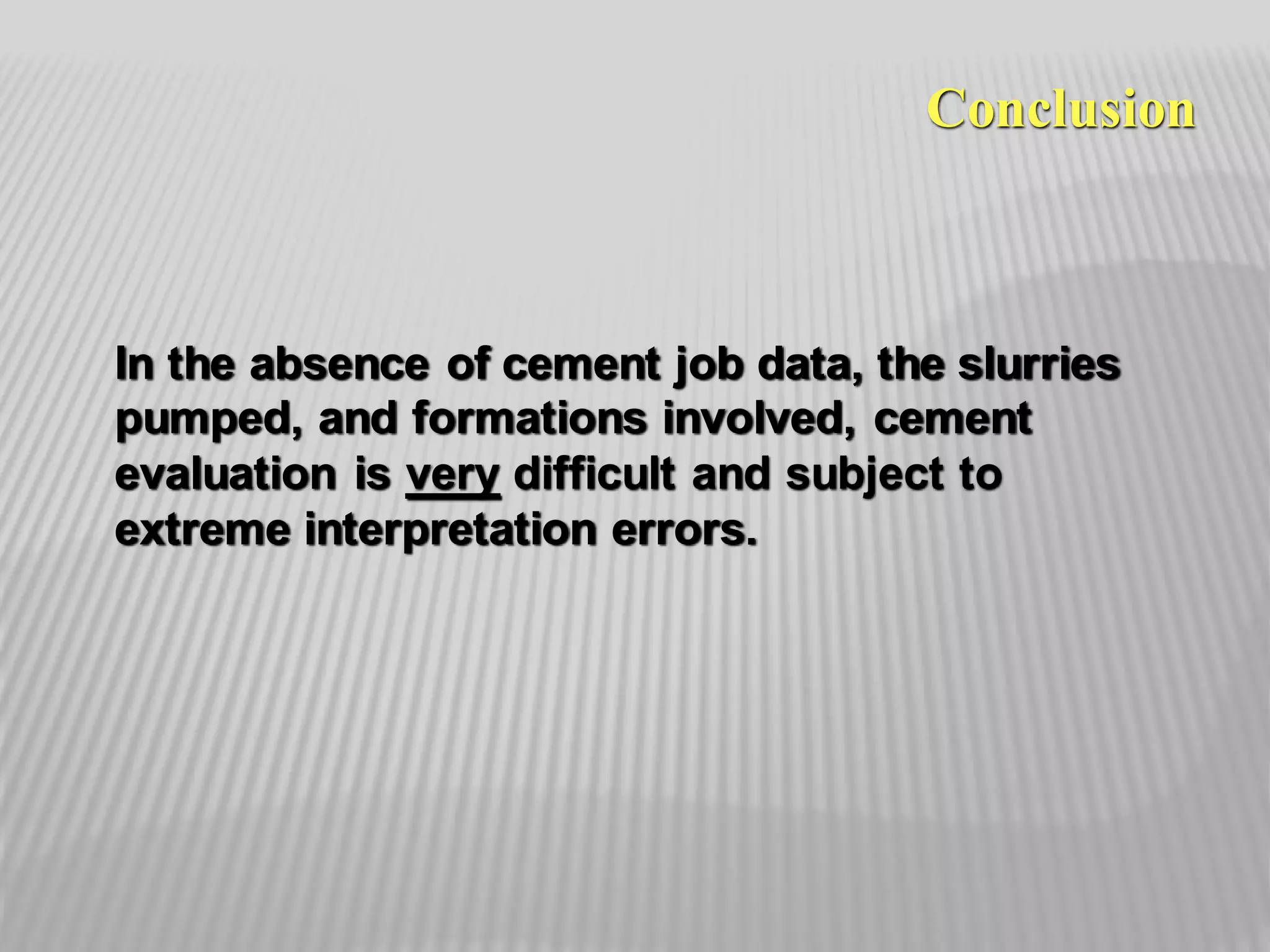 Cement Evaluation | PDF