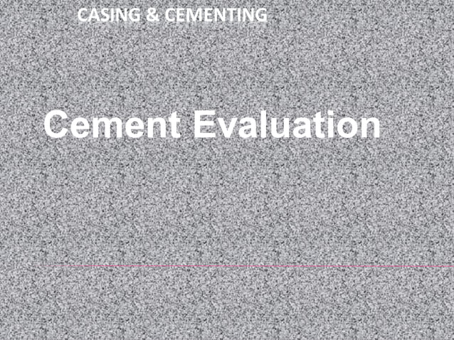 Cement Evaluation | PDF