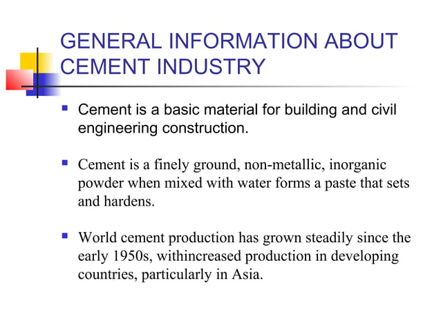 Cement industry | PPT