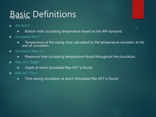 Cementing Temperature/ The purpose of this presentation is to give an ...