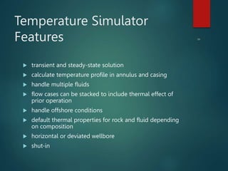 Cementing Temperature/ The purpose of this presentation is to give an ...